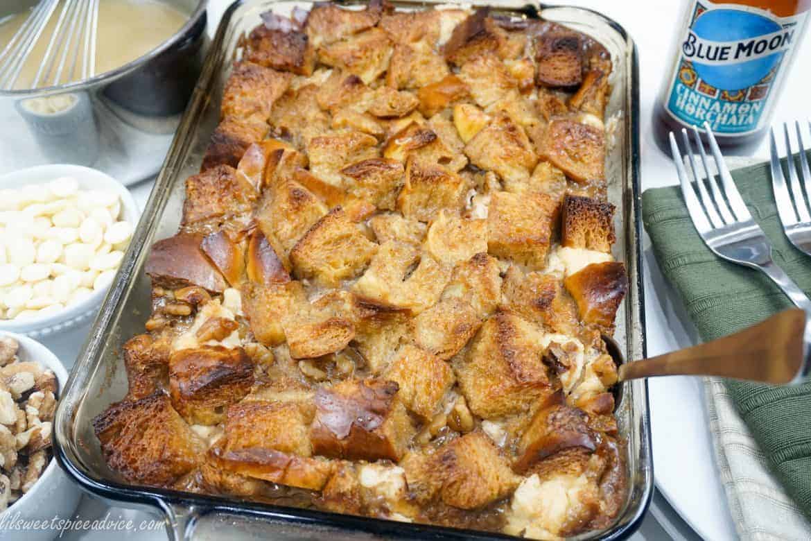 Blue Moon Cinnamon Horchata Ale Bread Pudding with White Chocolate Ale ...